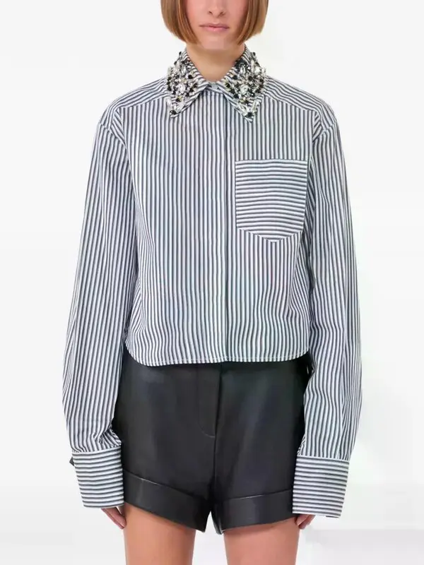 Sportmax Crystal-embellished Striped Shirt