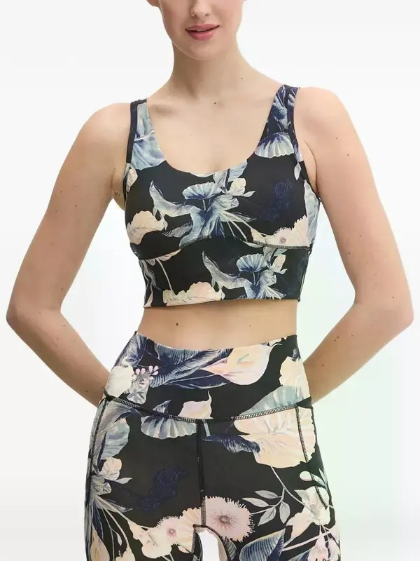 Under Armour Meridian Floral-pattern Fitted Sports Bra