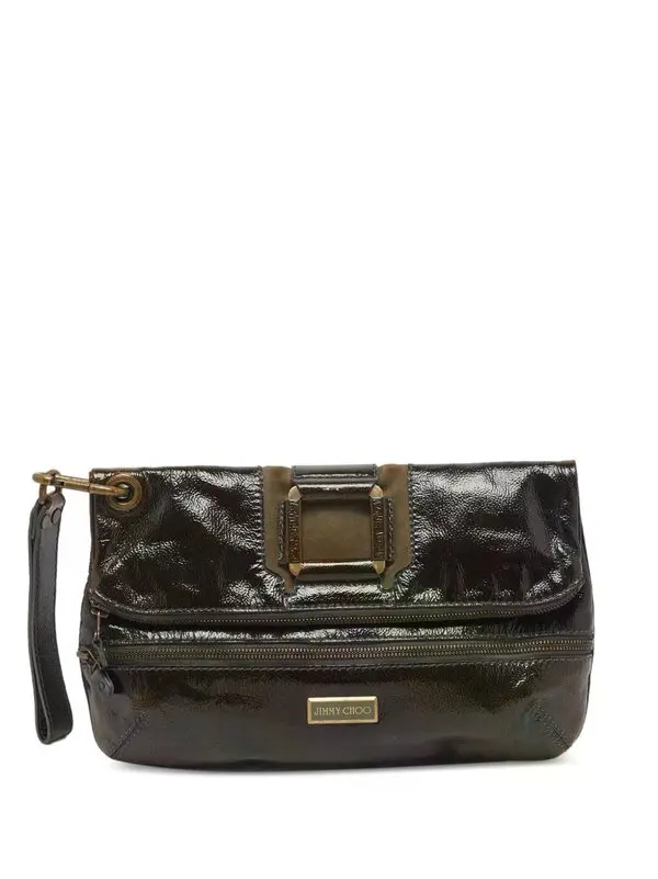 JIMMY CHOO Mave Foldover Clutch Bag - Brown