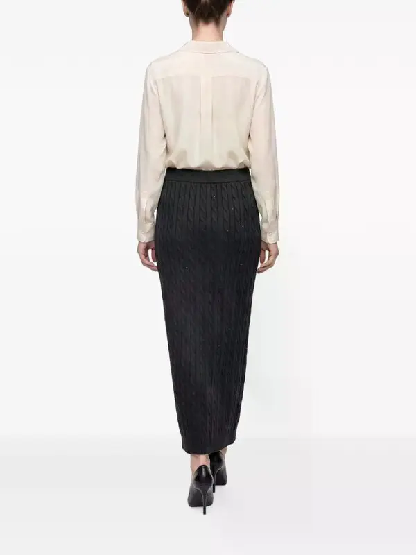 Brunello Cucinelli Sequin-embellished Cable-knit Maxi Skirt