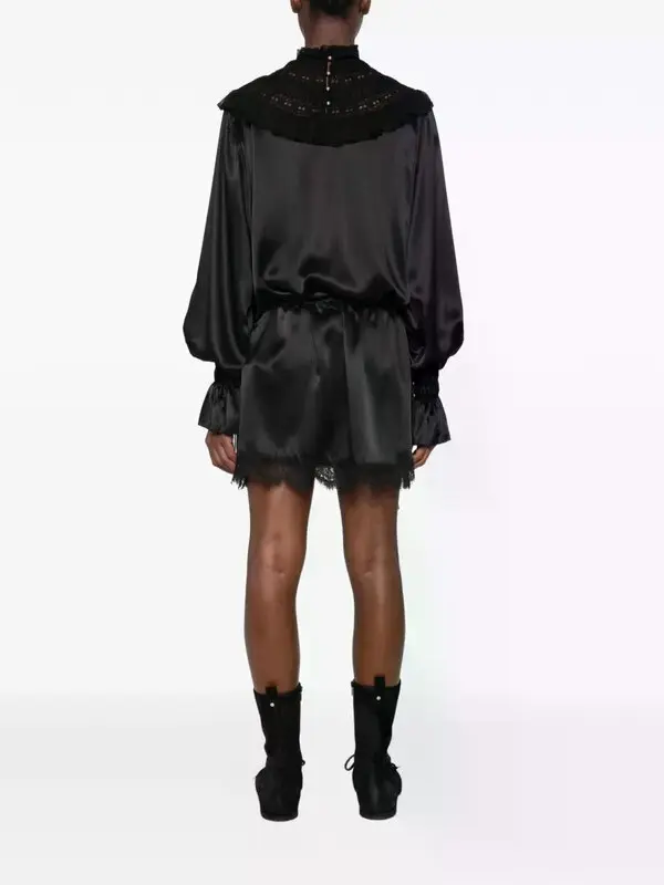 ANN DEMEULEMEESTER Lace-trimmed Ruffled Mini Dress