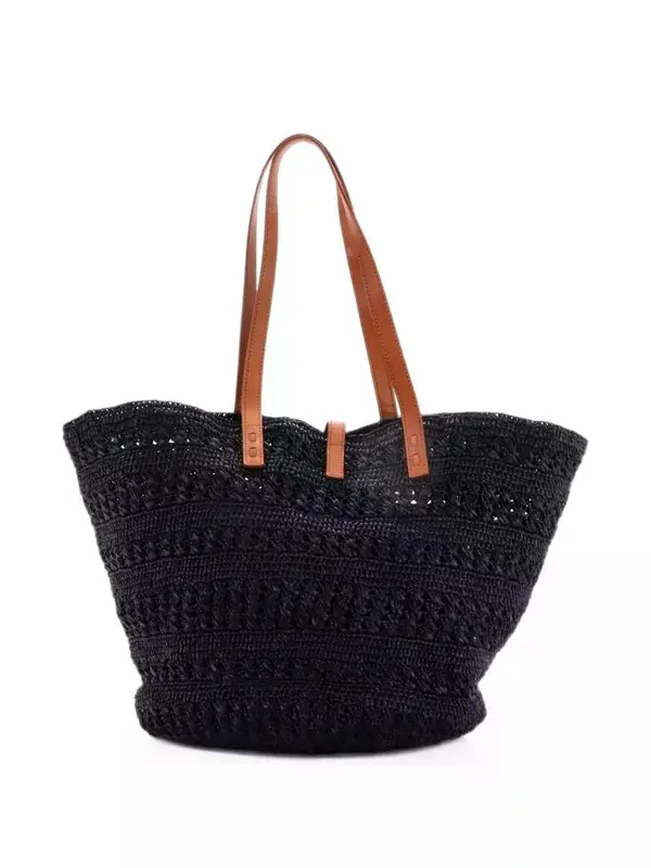 Saint Laurent Panier Monogram Basket Shopper Raffia Medium Tote Bag