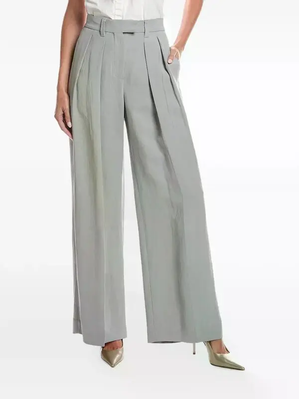 Brunello Cucinelli Pleated Wide-leg Trousers - Grey