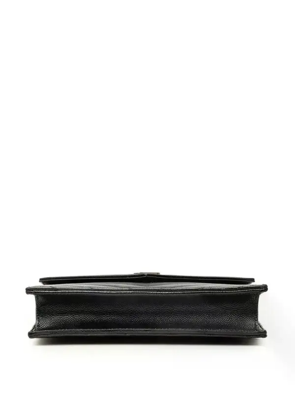 Saint Laurent 2022 Grain De Poudre Cassandre Envelope Chain Wallet Crossbody Bag