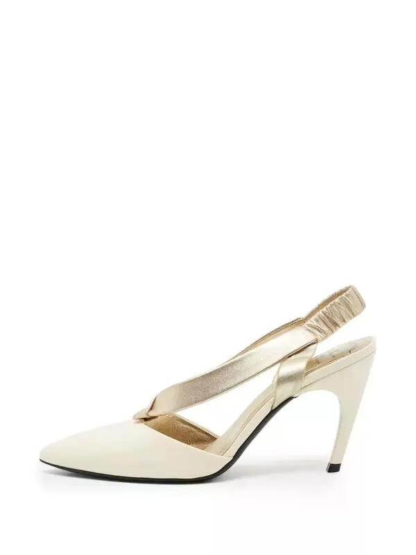 ROGER VIVIER V Type Pointed-toe Slingback Pumps - Neutrals