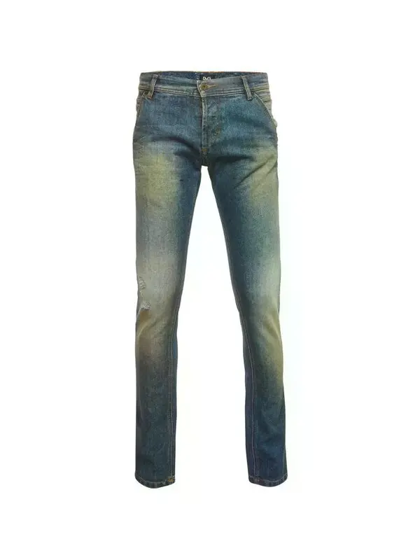 Dolce & Gabbana Distressed Straight-leg Jeans