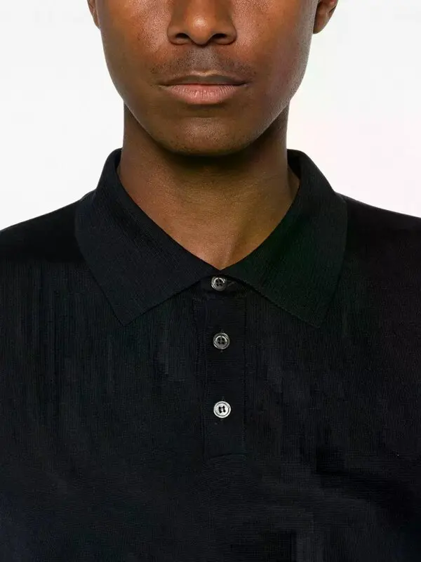 ROBERTO COLLINA Fine-knit Silk Polo Shirt
