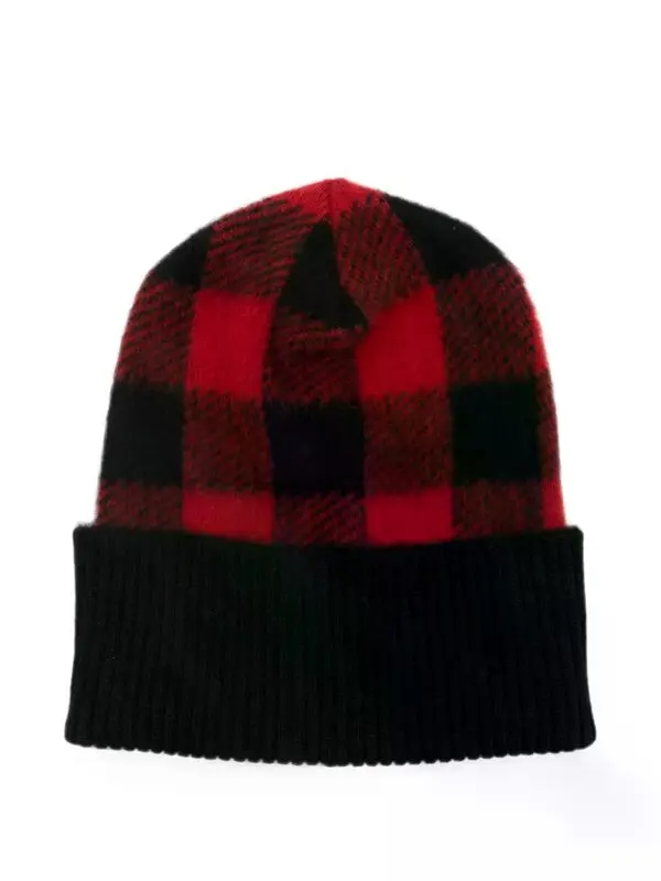 N°21 Check-pattern Ribbed Beanie Hat