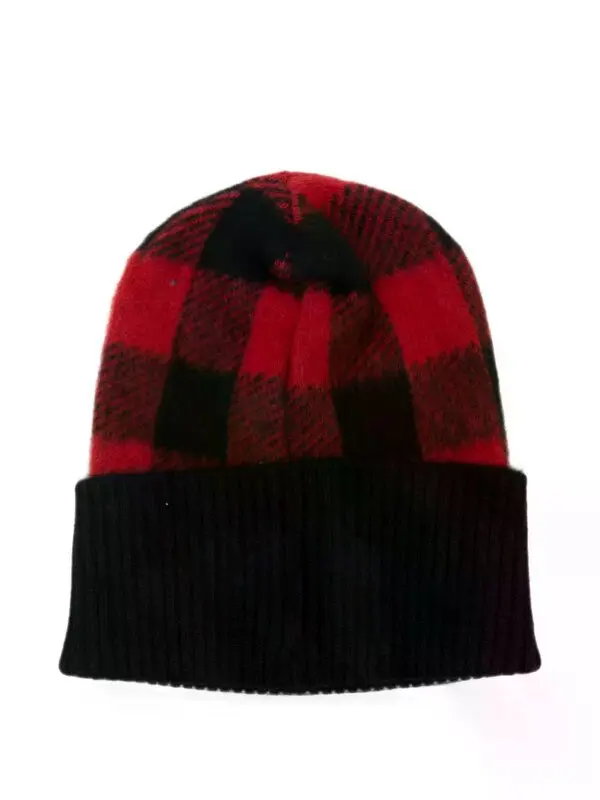 N°21 Check-pattern Ribbed Beanie Hat