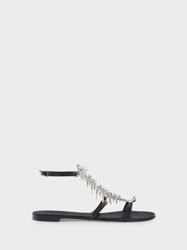 GIUSEPPE ZANOTTI Slim2.0 Flat Sandal - Black