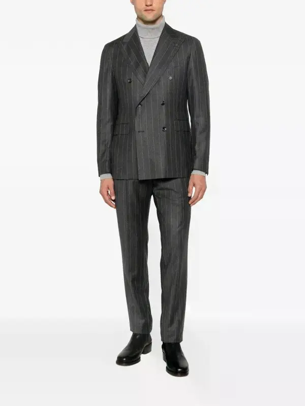 Tagliatore Pinstripe Double-breasted Suit - Grey