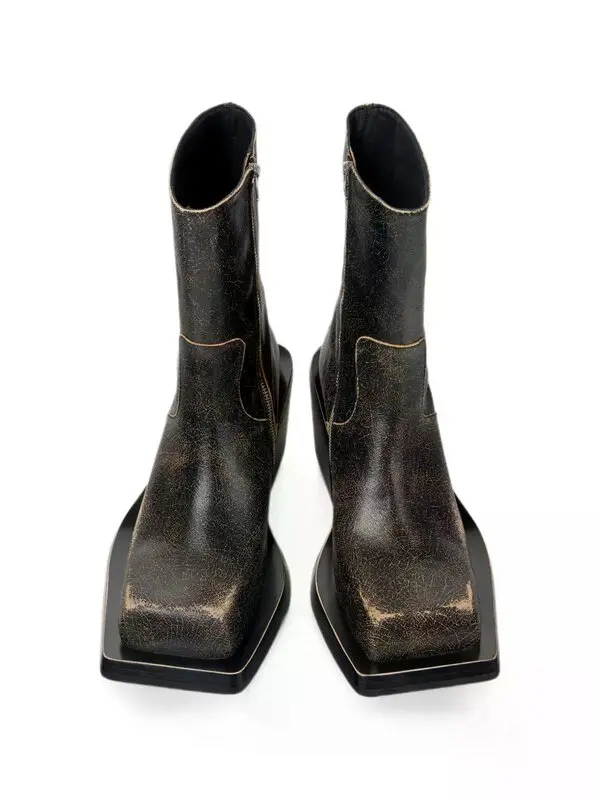 Camper Quetal Cracked-effect Ankle Boots