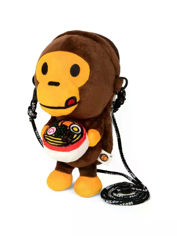 A BATHING APE Baby Milo Plush Phone Bag - Brown