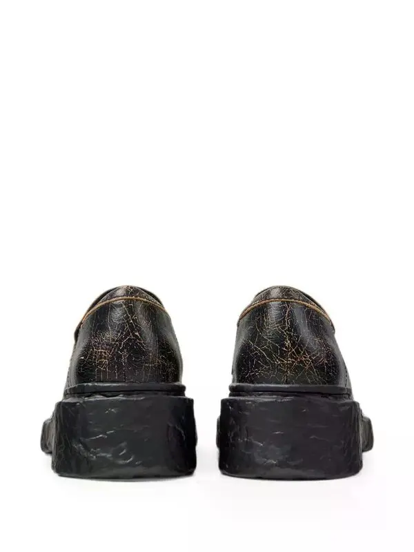Camper Vamonos Crackled Leather Loafers