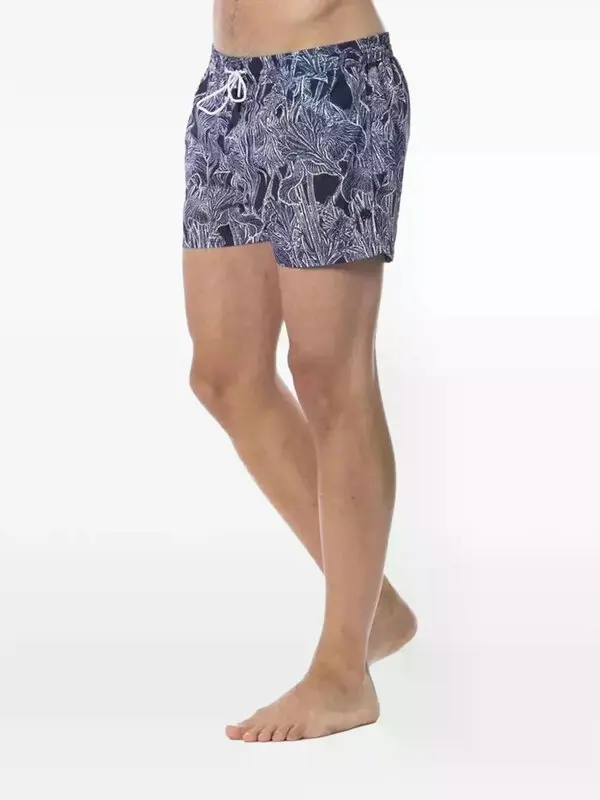 Roberto Cavalli Floral-print Swim Shorts - Blue