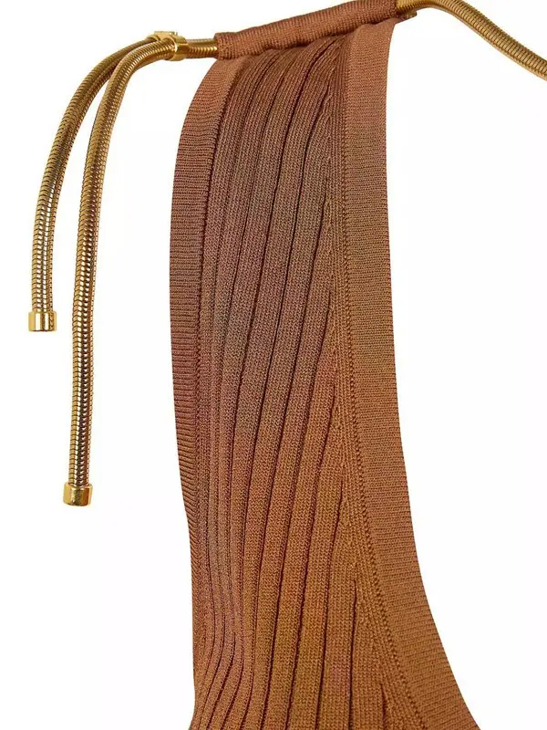 Elisabetta Franchi Ribbed-knit Chain-detail Dress