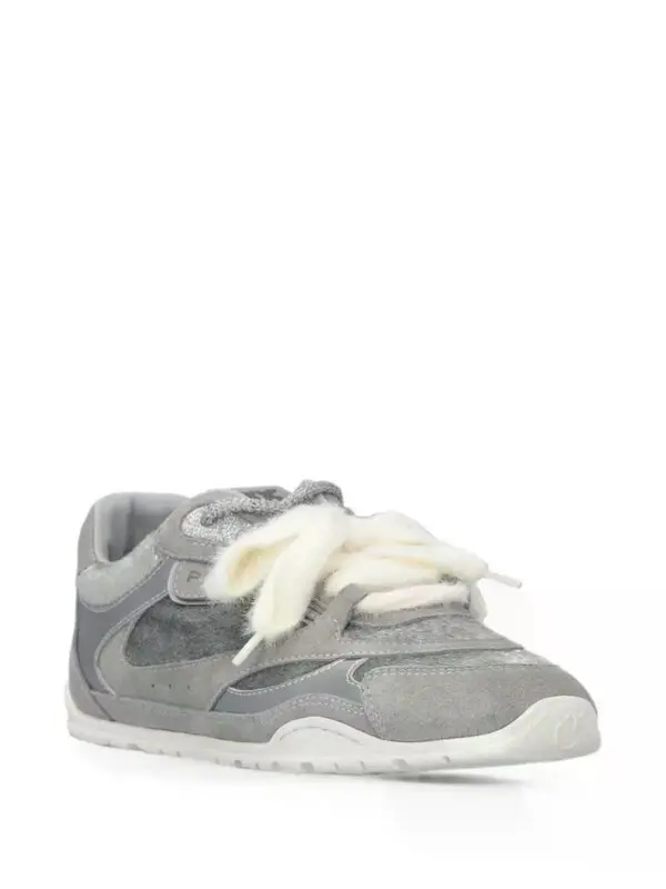 Pinko Suede-panelled Glitter-detail Sneakers