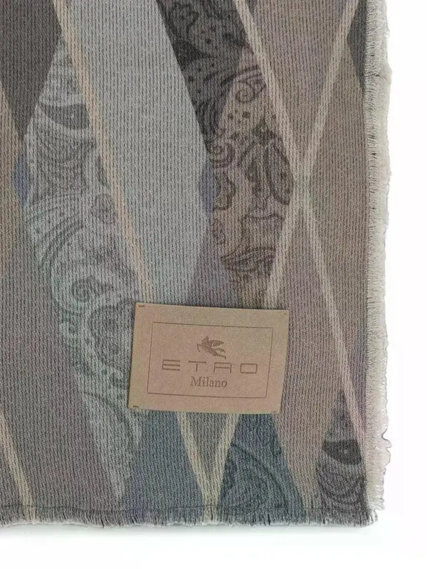 Etro Paisley Argyle Wool Blanket