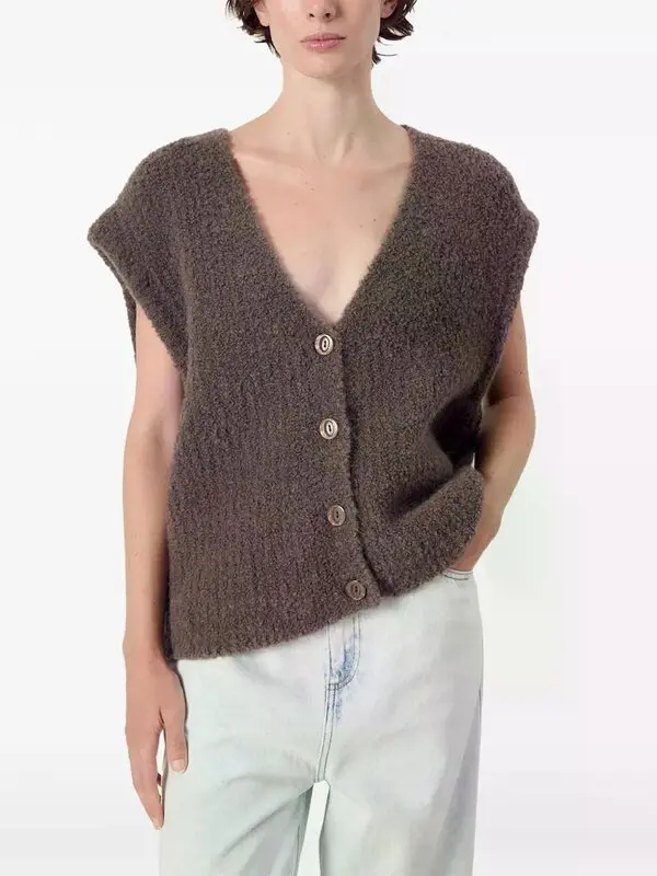 American Vintage Zolly Sleeveless Cardigan - Brown