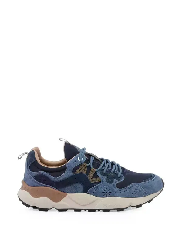 FLOWER MOUNTAIN Yamano 3 Suede-panelled Sneakers - Blue