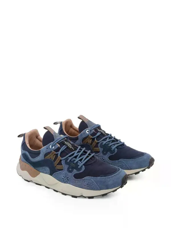 FLOWER MOUNTAIN Yamano 3 Suede-panelled Sneakers - Blue