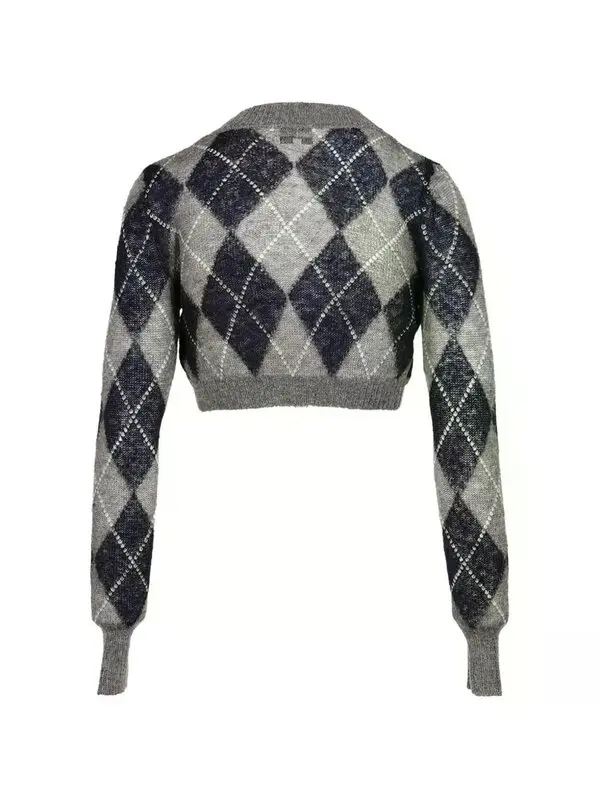 SHUSHU/TONG Argyle-knit Cropped Cardigan
