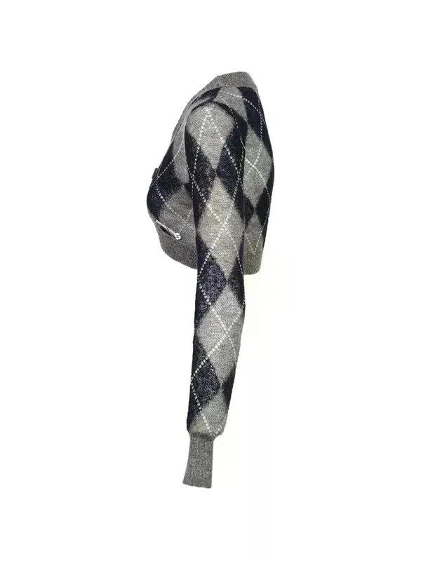 SHUSHU/TONG Argyle-knit Cropped Cardigan