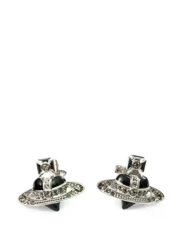 VIVIENNE WESTWOOD New Diamante Heart Orb Earrings - Silver