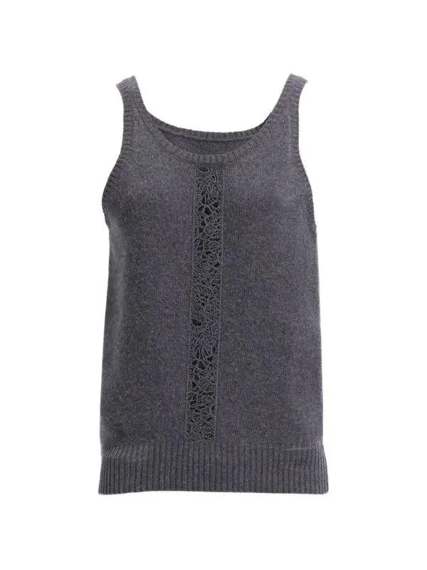 Elie Saab Lace-insert Knit Top