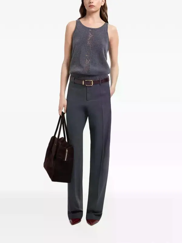 Elie Saab Lace-insert Knit Top