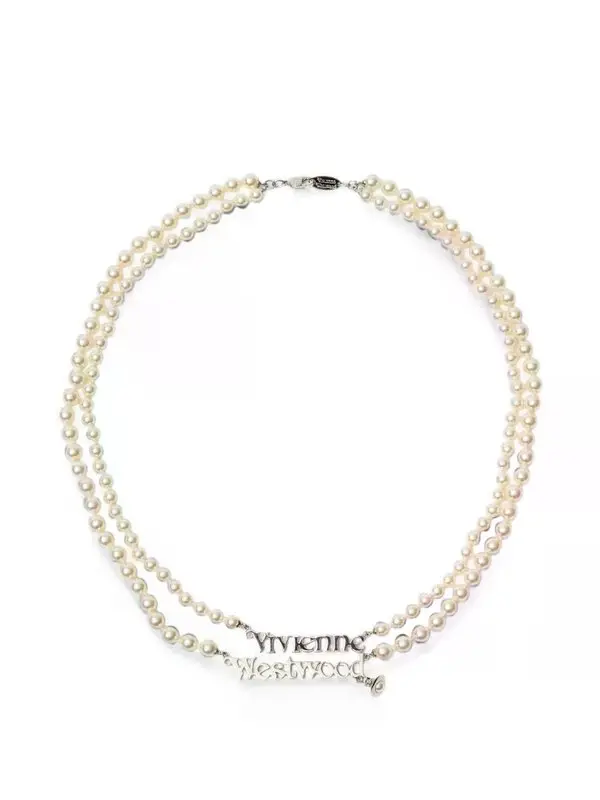 VIVIENNE WESTWOOD Emilio Logo-lettering Pearl Necklace