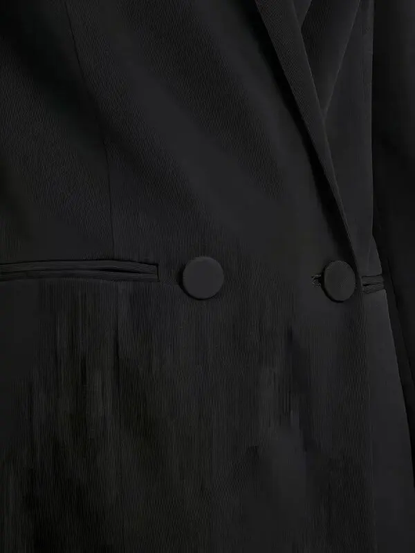 FERRAGAMO Leather-panelled Double-breasted Blazer