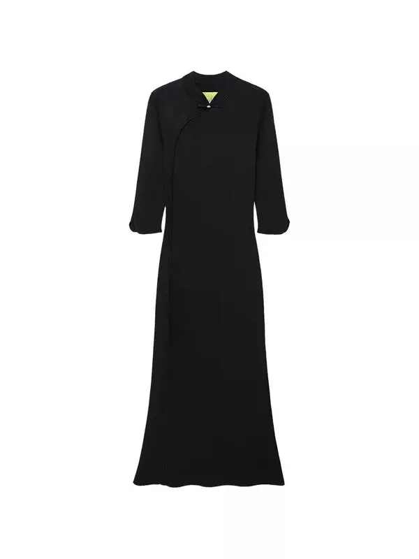 Shanghai Tang Prosperity Frog-fastening Knitted Maxi Dress