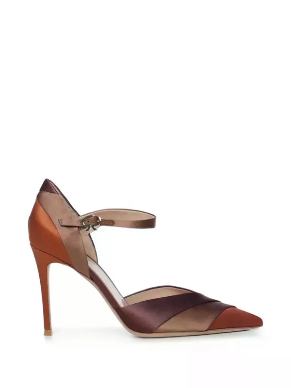 GIANVITO ROSSI Pointed-toe Buckled Heeled Pumps - Brown