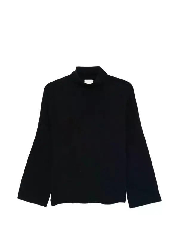 ALLUDE Mock-neck Dropped-shoulder Sweater - Blue