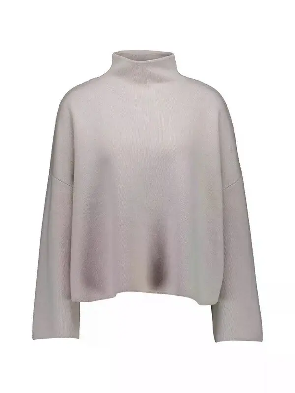 ALLUDE Mock-neck Dropped-shoulder Sweater