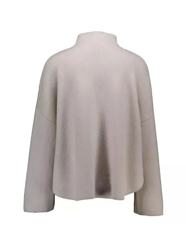 ALLUDE Mock-neck Dropped-shoulder Sweater