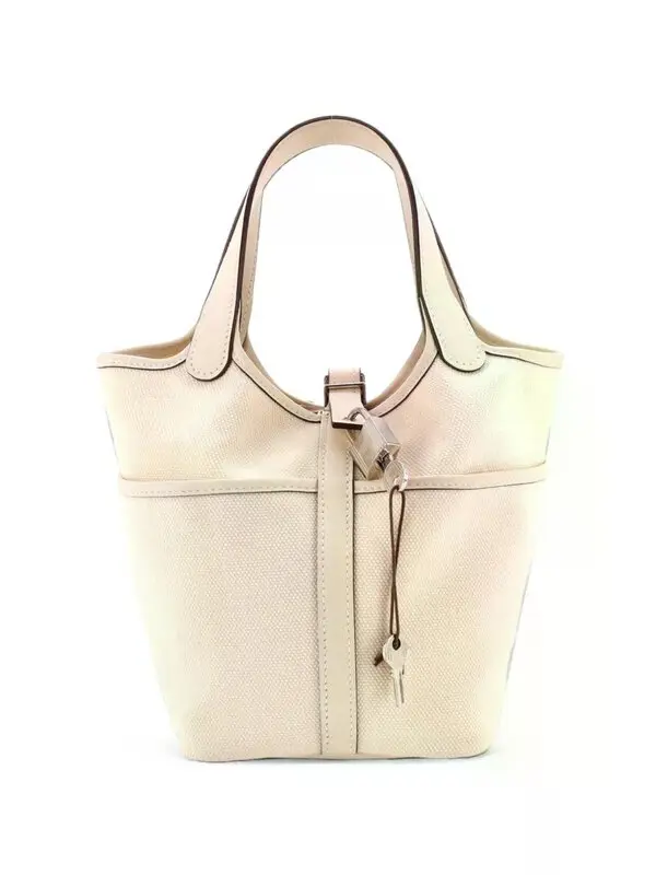 Hermès Cargo Picotin Lock Bag Canvas And Swift Pm Bucket Bag - Neutrals