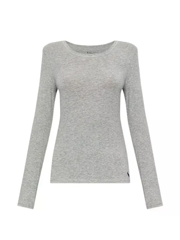 Polo Ralph Lauren Logo-embroidered Long-sleeve Pyjama Top - Grey