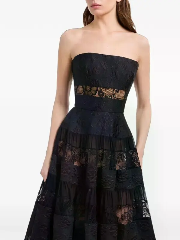 Elie Saab Brocade-lace Panelled Maxi Dress