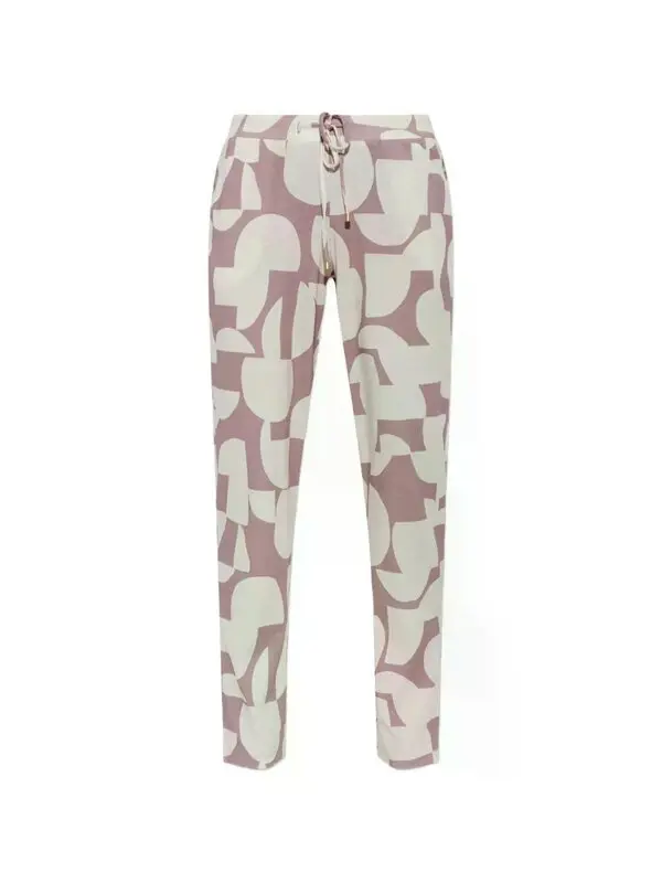 Hanro Geometric-print Drawstring Pajama Bottoms - Neutrals