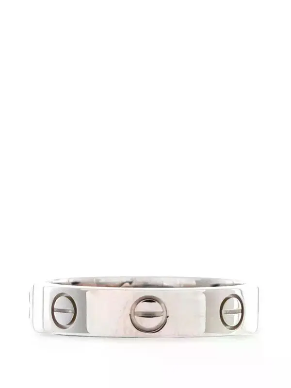 Cartier Love Wedding Band 1 Diamond 18k White Gold With Diamond Ring