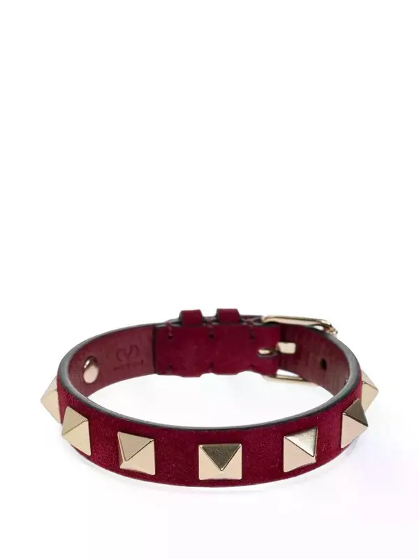 Valentino Garavani Rockstud Suede Bracelet - Red