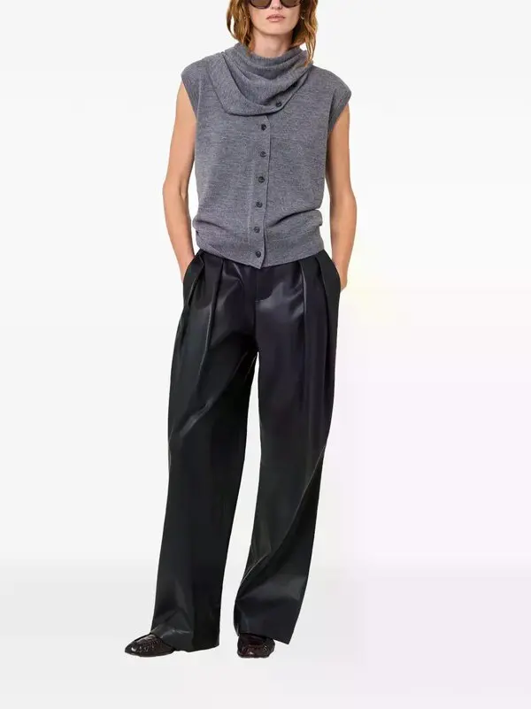NICHOLAS Button-up Draped Sweater - Grey