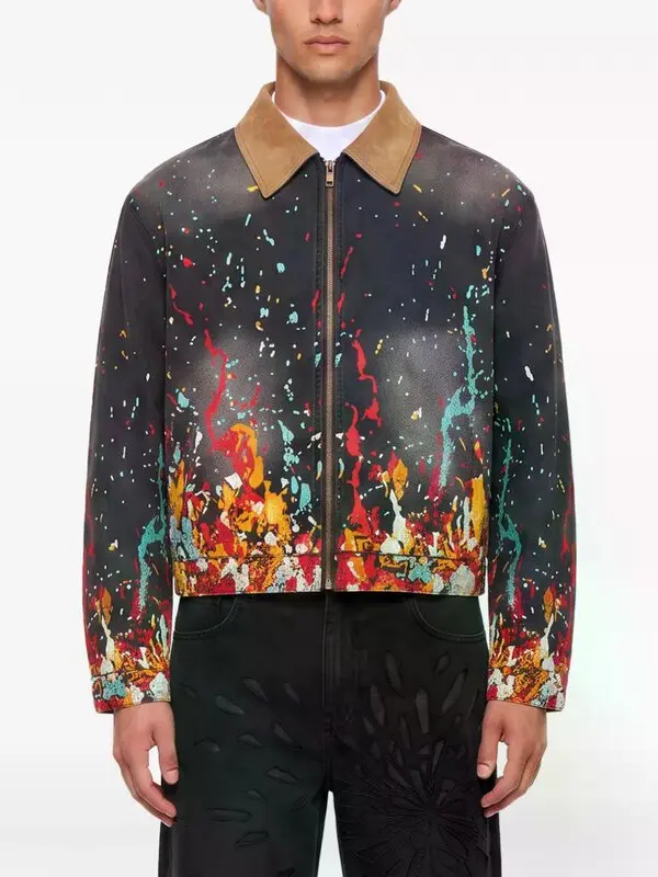 HOUSE OF ERRORS Paint-splatter Corduroy-collar Jacket
