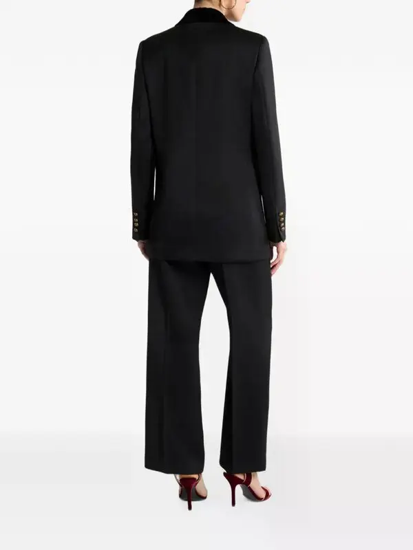 Etro Double-breasted Wool Jacket With Velvet Insert