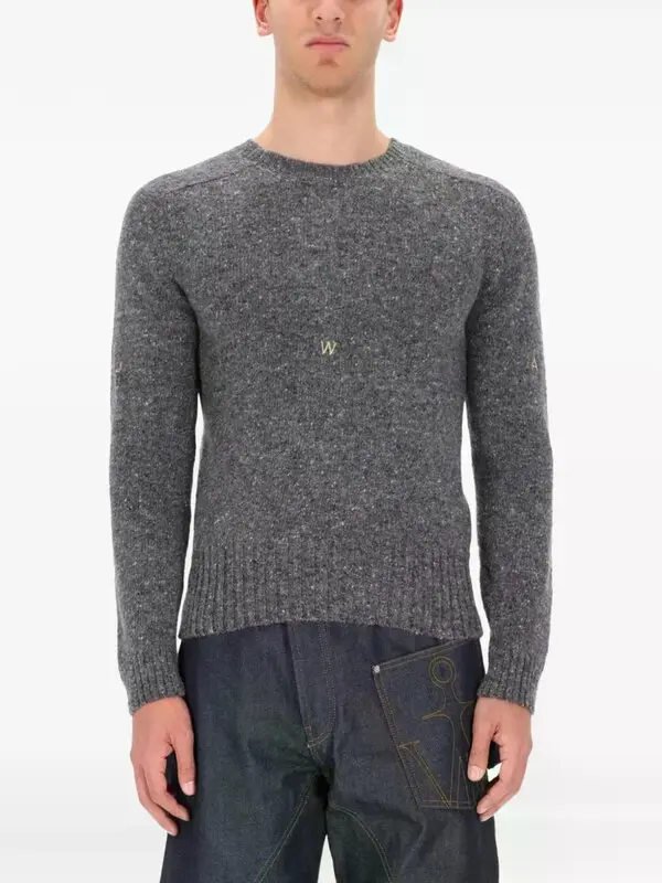 JW Anderson Embroidered Flecked Sweater