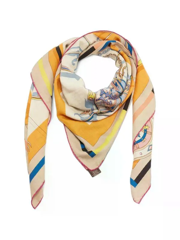 Hermès Voitures En Équilibre Scarf - Neutrals