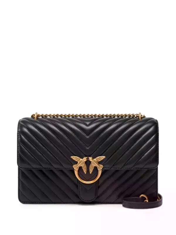 Pinko Love Birds Quilted Leather Shoulder Bag