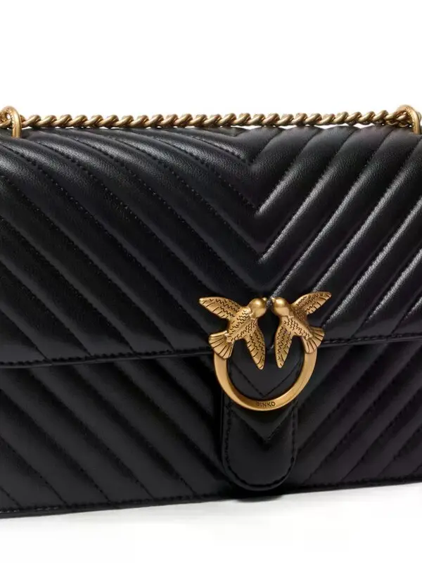 Pinko Love Birds Quilted Leather Shoulder Bag